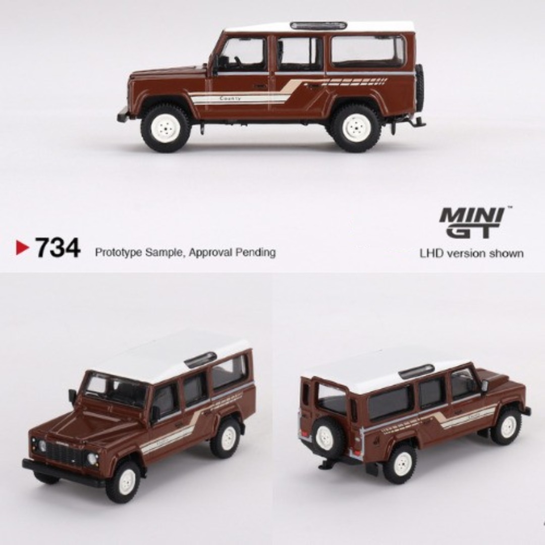 MINI GT Land Rover Defender 110 1985 County Station Wagon Russet Brown ...