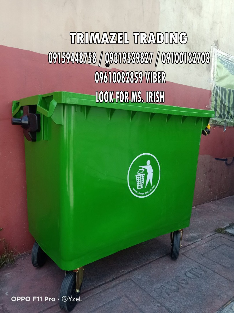 mobile trash bin 1100 liters, Furniture & Home Living, Cleaning ...