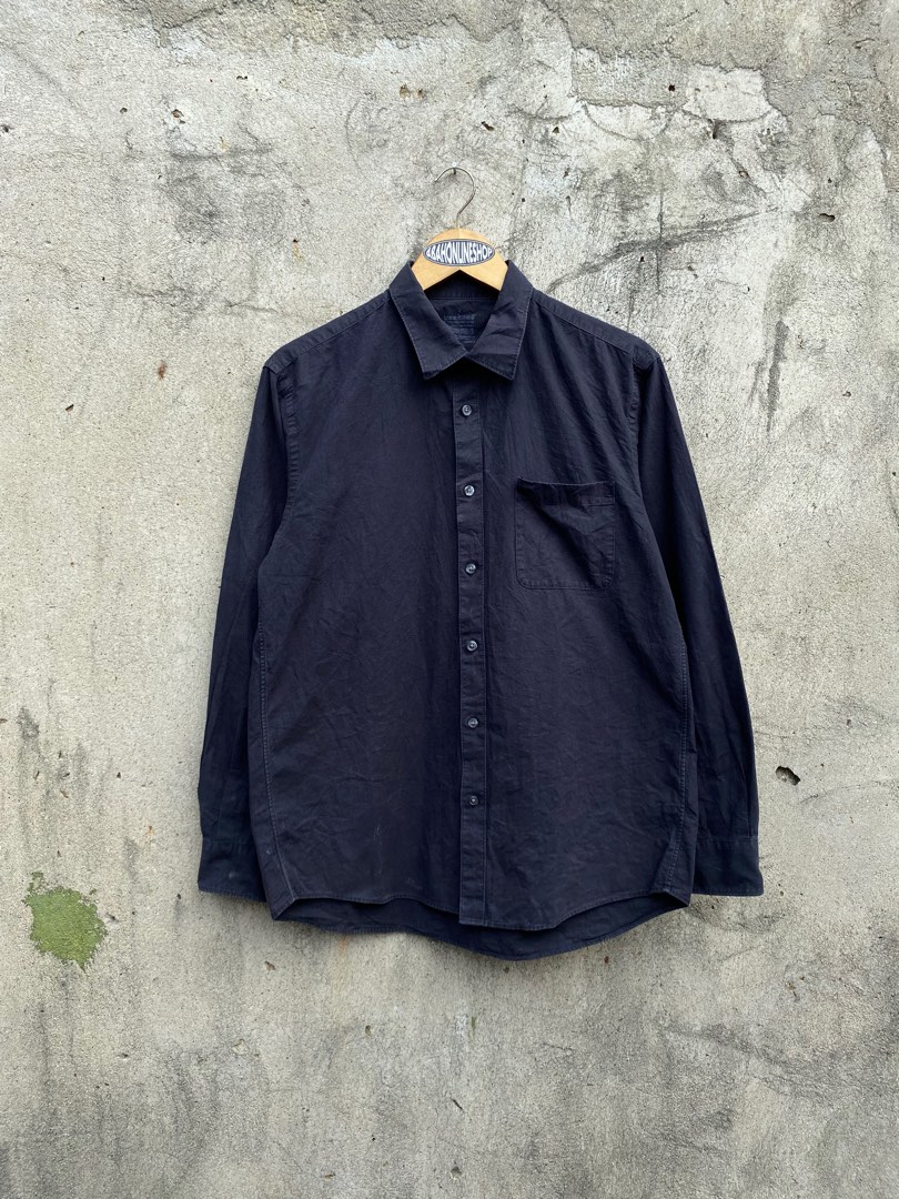 MUJI BASIC LONGSHIRT, Fesyen Pria, Pakaian , Atasan di Carousell