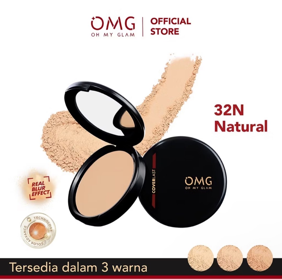 OMG Oh My Glam Coverlast Two Way Cake shade 32 N, Kesehatan ...