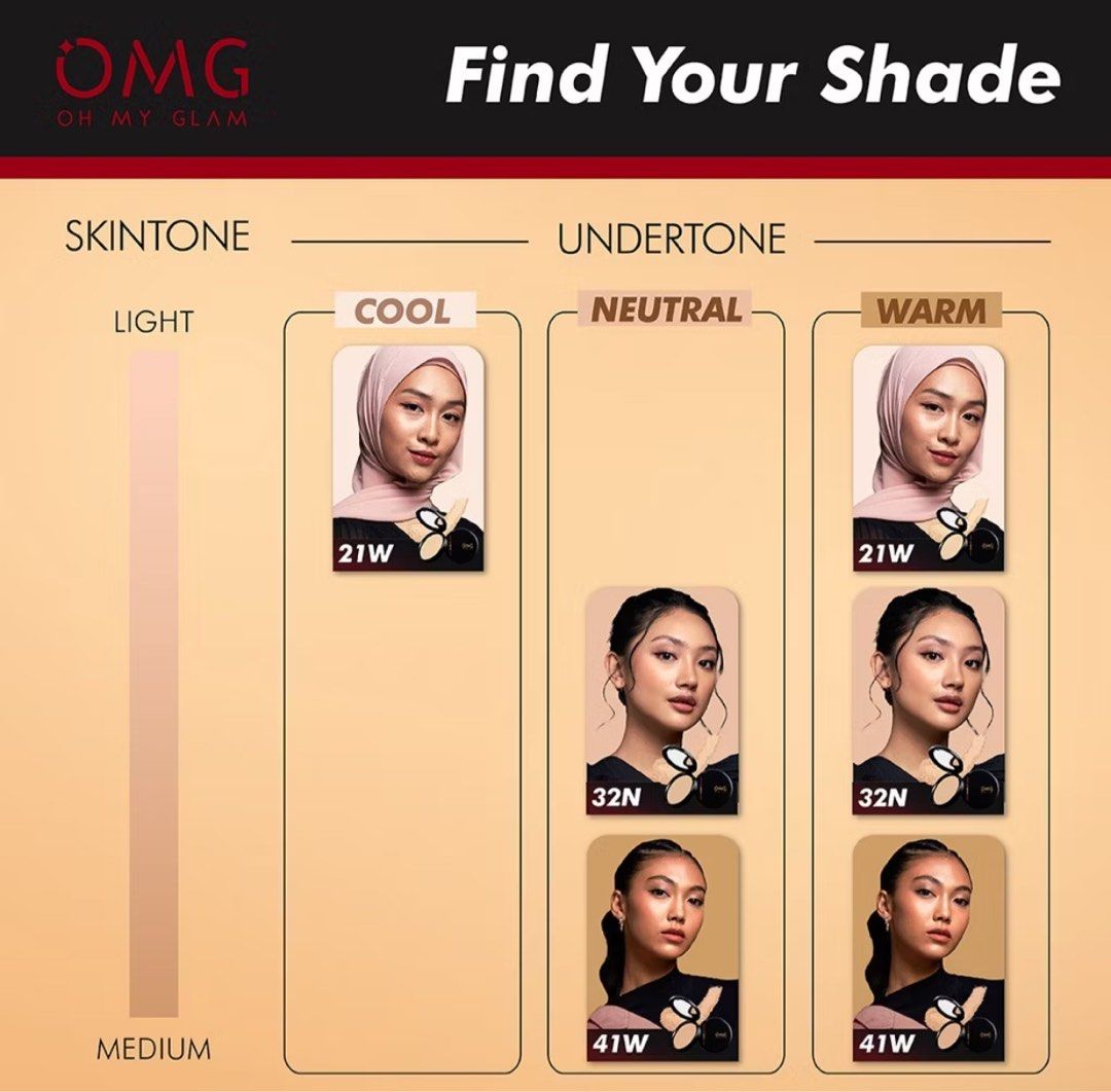 OMG Oh My Glam Coverlast Two Way Cake shade 32 N, Kesehatan ...