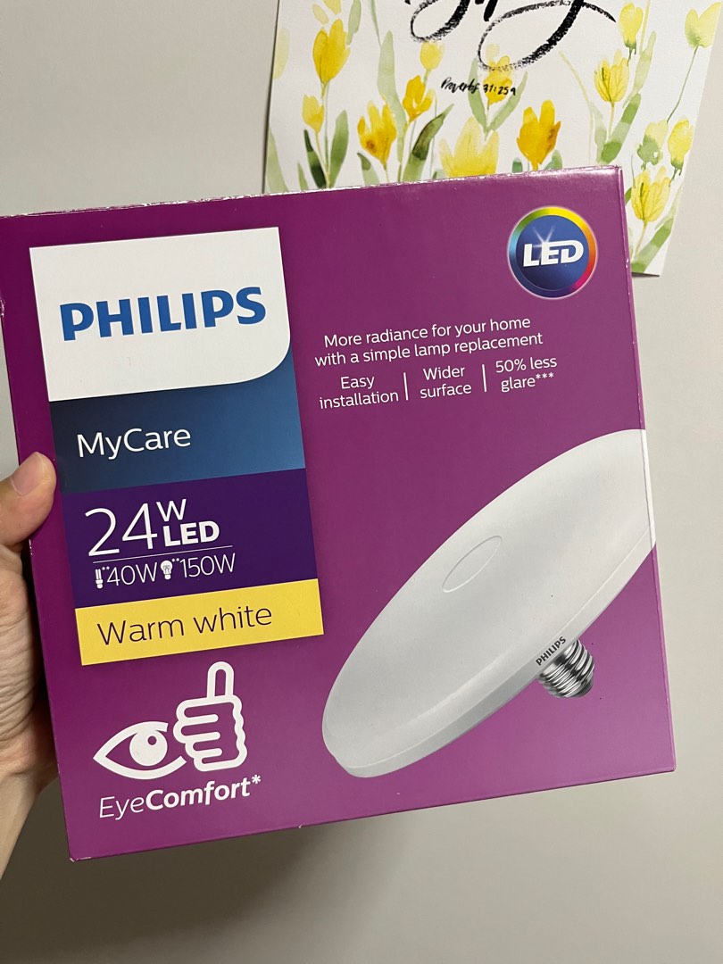 Philips MyCare LED E27 UFO Light, 24 Watts, Warm White 3000k, Furniture ...