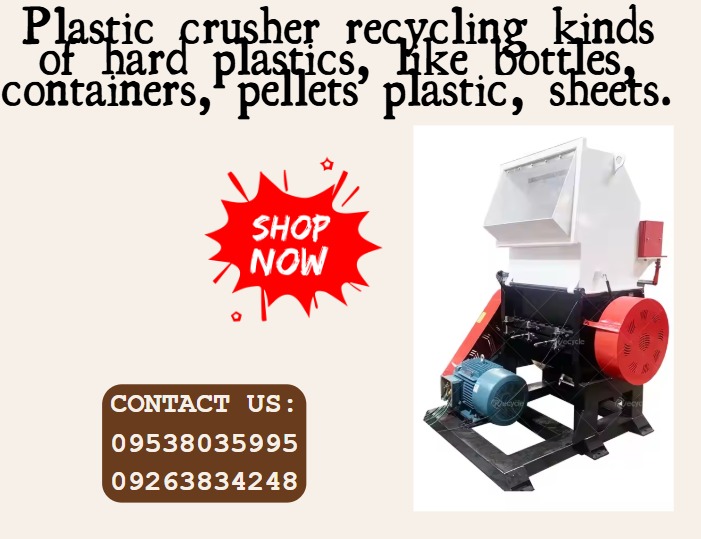 Plastic crusher recycling kinds of hard plastics, like bottles ...