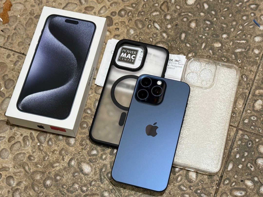 PowerMac iPhone 15 ProMax (256 GB) Blue Titanium WITH POWERMAC RECEIPT ...