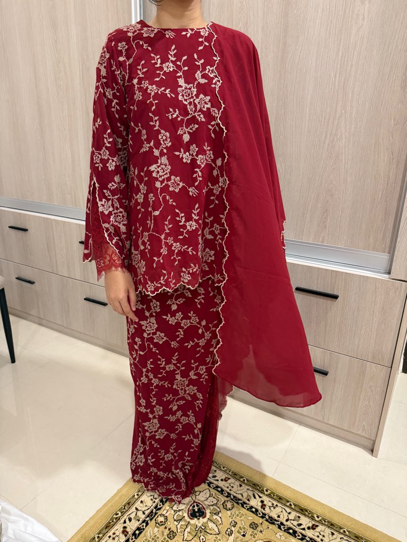Primavalet bella 2025 baju kurung kedah moden Aisha maroon, Women's ...