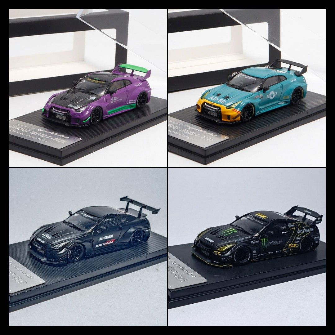 Quick Order 1/64 MC Skyline GTR R35 LB GTRR Silhouette Eva Purple Advan ...