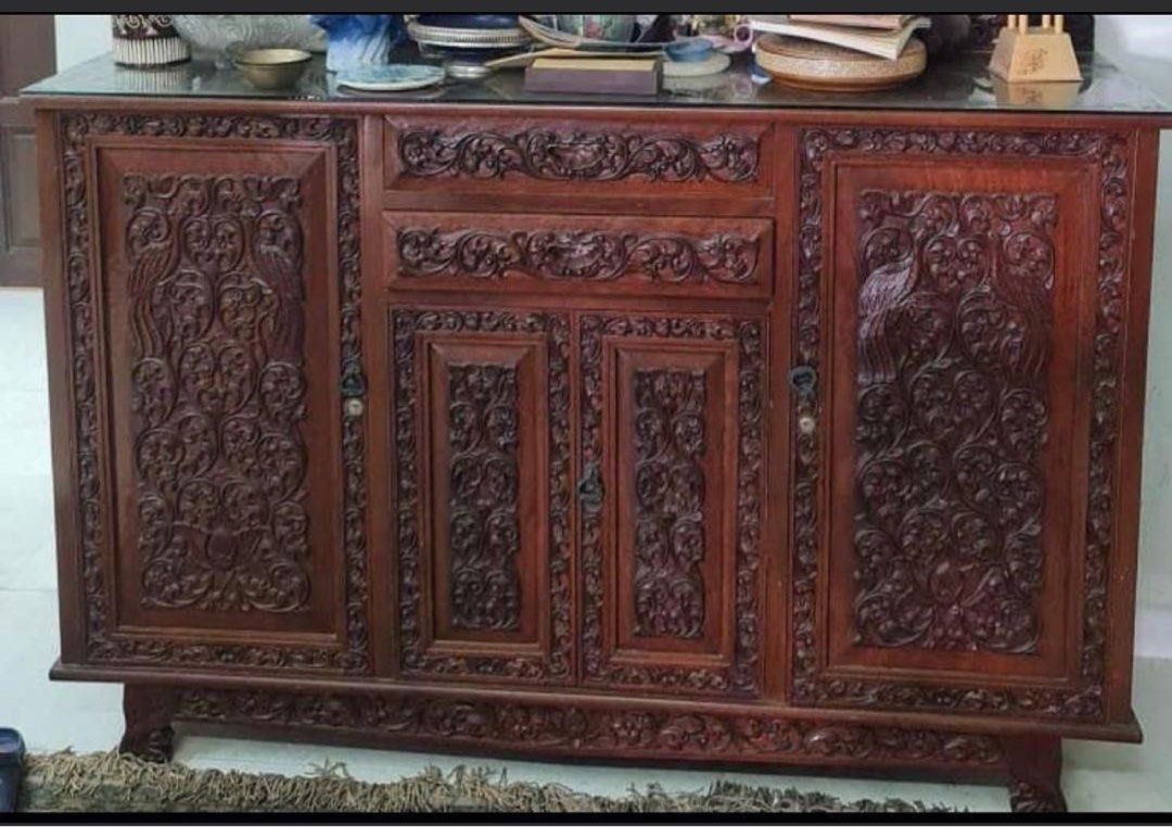 Rare Antique Chengal sideboard, Furniture & Home Living, Furniture ...