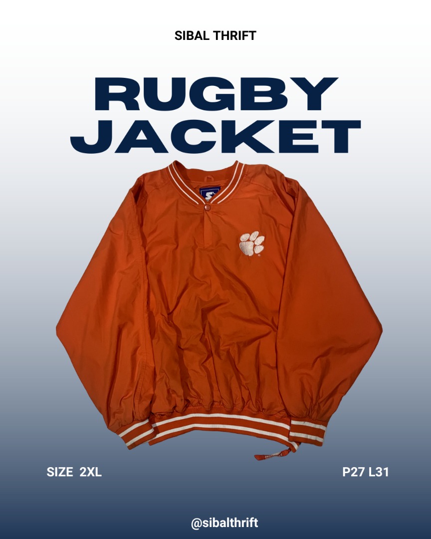 Rugby Jacket (Starter) Clemson Windbreaker, Men's Fashion, Coats ...