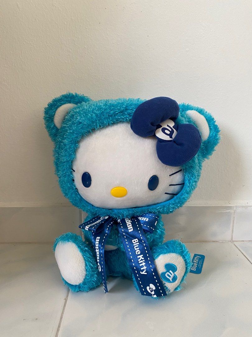 SANRIO HK Hello Kitty Blue Kitty x Blue Teddy Collab Plush, Hobbies ...