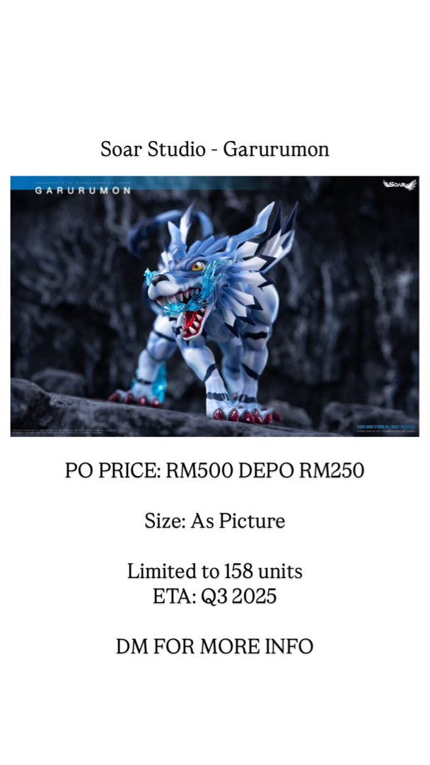 Soar Studio - Garurumon, Hobbies & Toys, Toys & Games on Carousell