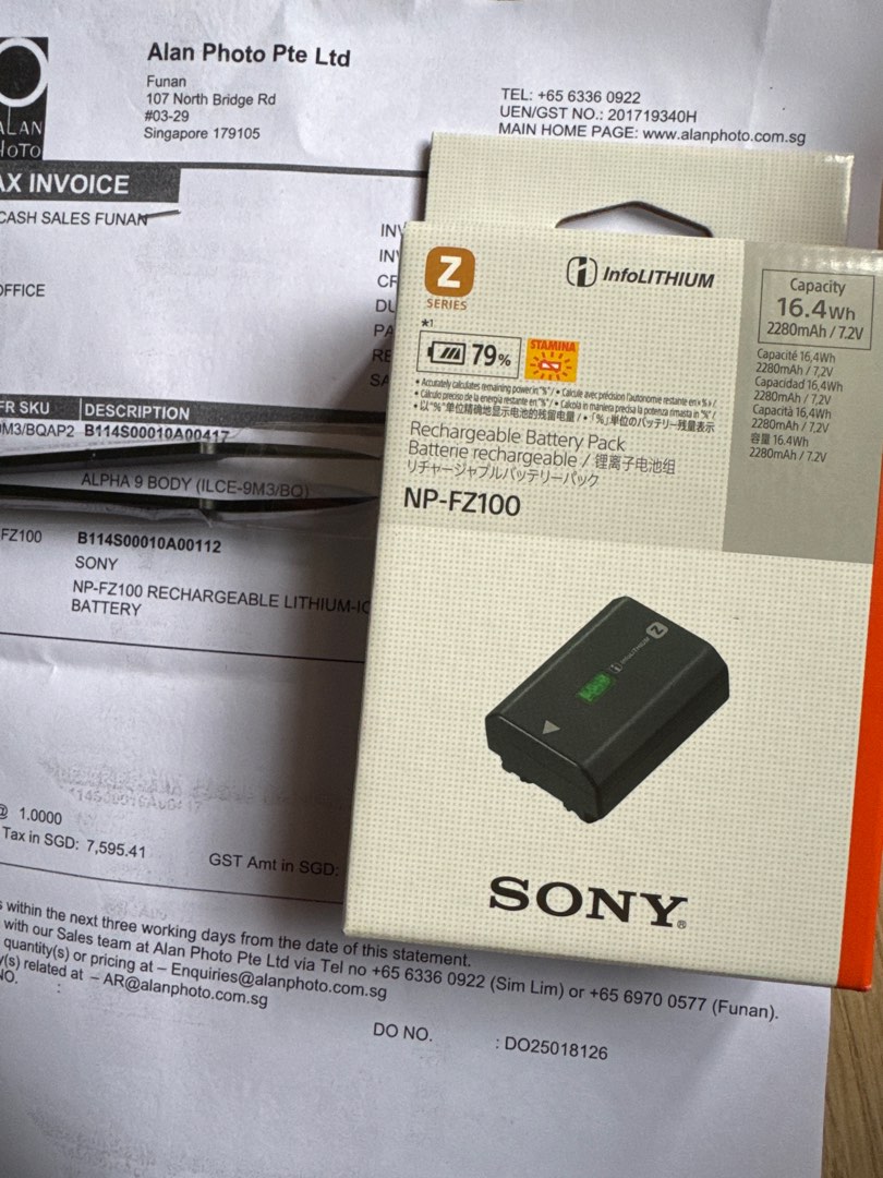 Sony NP-FZ100 original battery from Alan Photo, Photography, Photography Accessories, Batteries ...