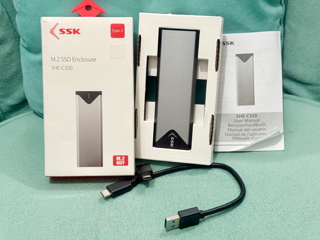 SSK M.2 SSD Enclosure NVME SATA Dual Protocol USB 3.2 SSD Enclosure With NGFF NVME 2242 2260 ...