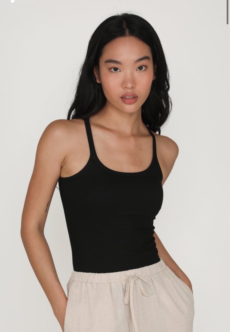 TTR Andre Racercut Padded Top (black, white and heather grey), Women's ...