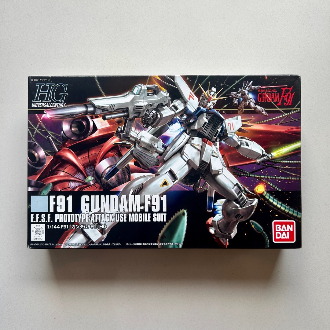 (unbuilt) HG F91 Gundam (red bandai logo, Hobbies & Toys, Toys & Games ...