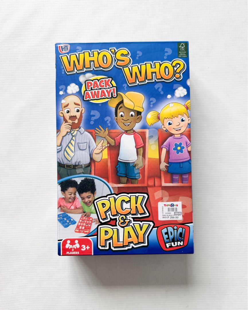 Who's Who Pick & Play Board Game (Missing 1 Yellow Character Card ...