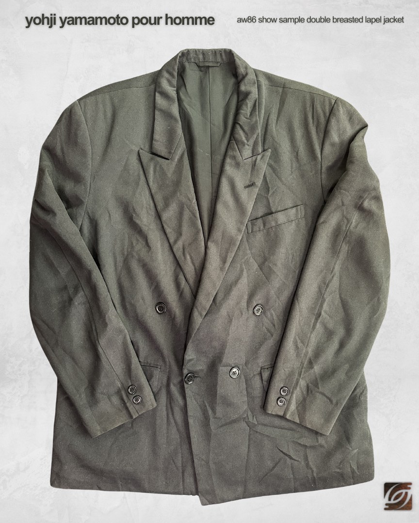Yohji Yamamoto Pour Homme AW86 Show Sample Double Breasted Lapel Jacket ...