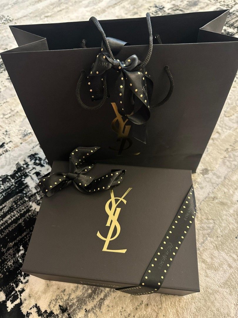 Ysl paper bag and box, Luxury, Accessories on Carousell