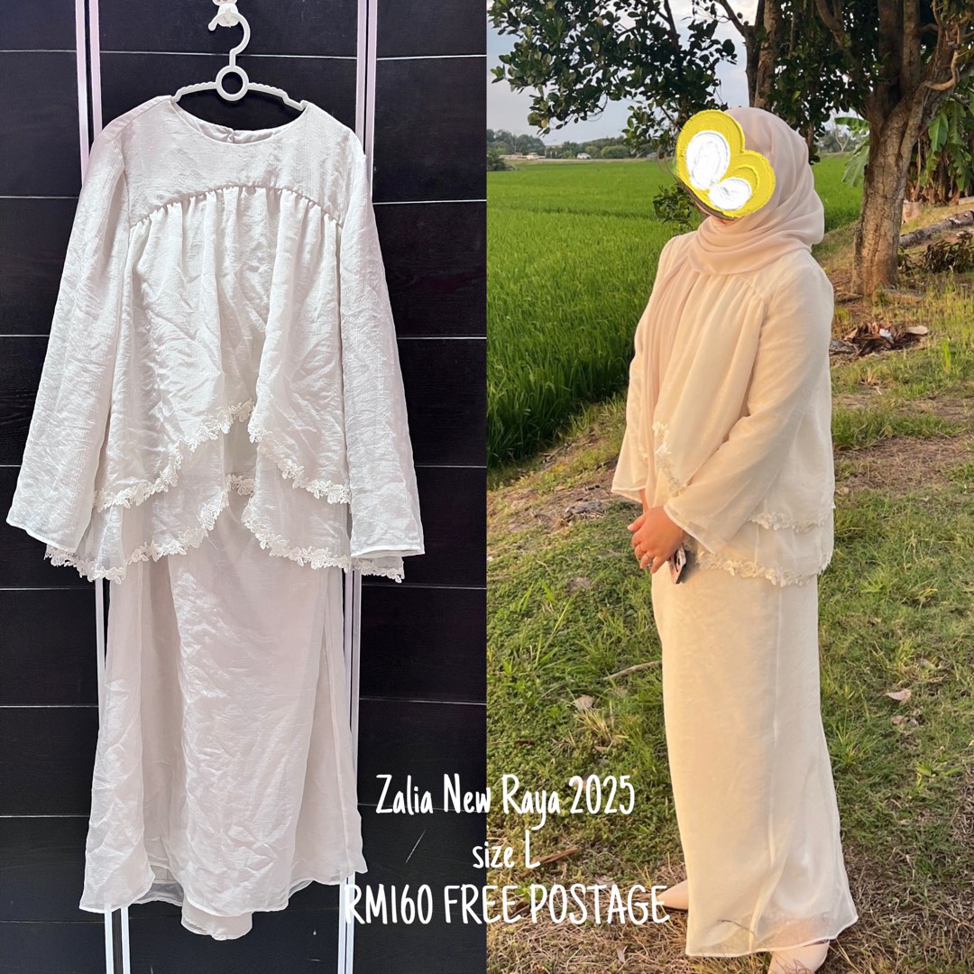 Zalia Kurung Raya 2025 Size L, Women's Fashion, Muslimah Fashion, Baju ...