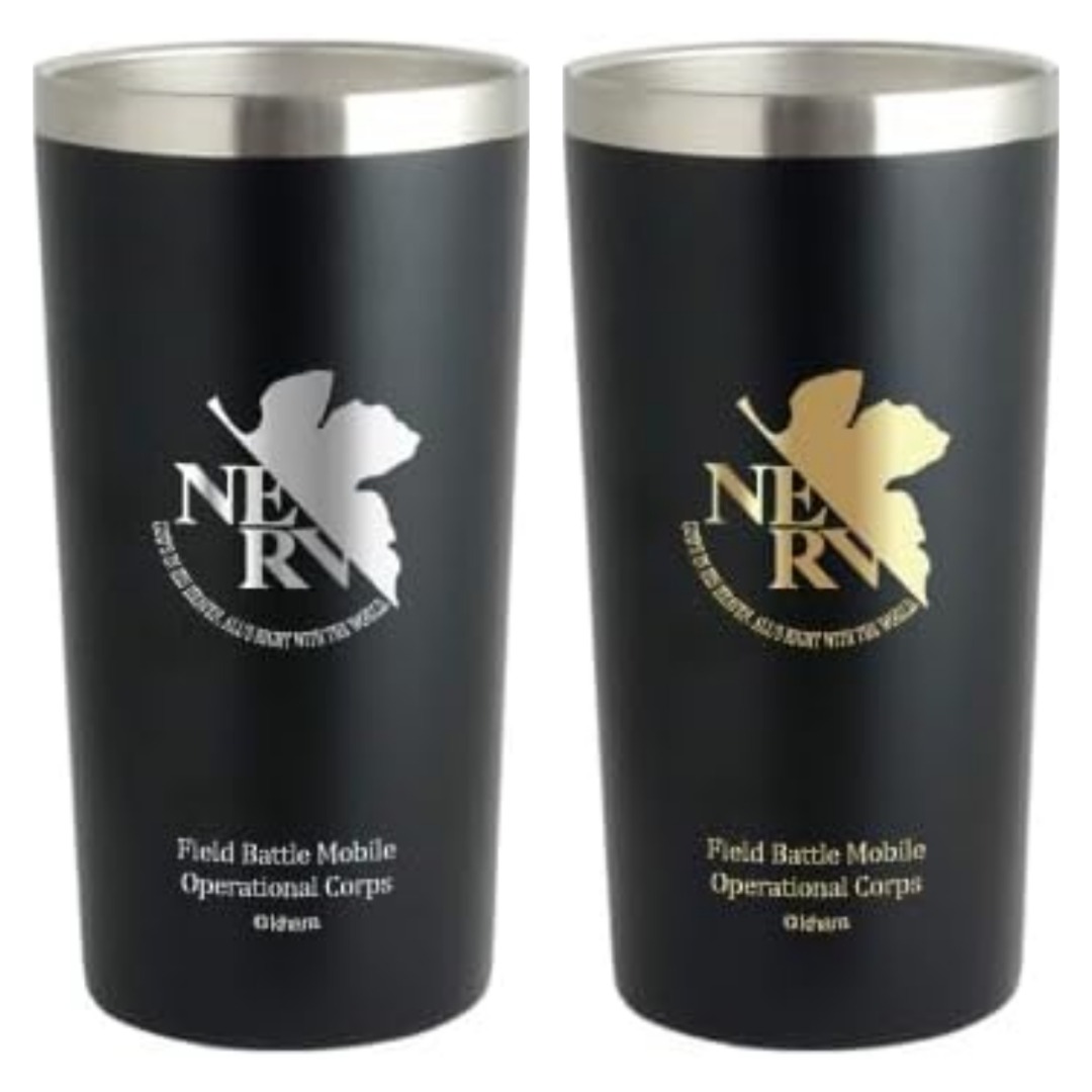 全新 日版 金銀 兩色選擇各380 EVA&LOGOS NERV Ver 450ml 不銹鋼杯 真空2重構造 保溫保冷 EVA Evangelion EVA 新世紀福音戰士 khara ...