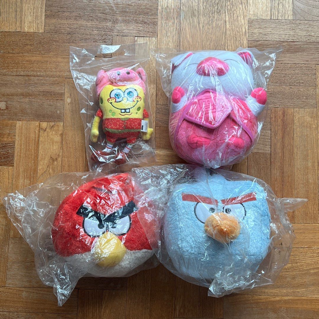 [all for $20] Angry Birds Changi Plush Toy / SpongeBob Square Pants ...