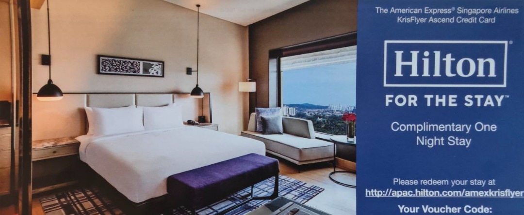 Amex Krisflyer Ascend voucher for Conrad/Hilton hotel, Tickets ...