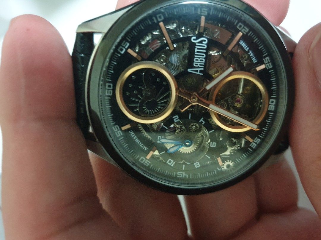 Arbutus Moon face Skeleton Watch, Men's Fashion, Watches & Accessories ...