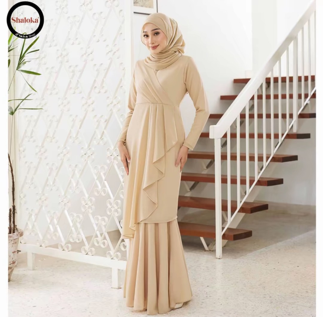 Baju Kurung Shaloka Nude, Women's Fashion, Muslimah Fashion, Baju Kurung & sets on Carousell