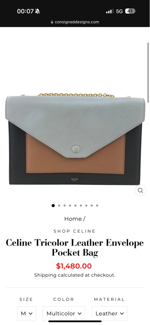 Celine Tricolor Envelope Bag, Luxury, Bags & Wallets on Carousell