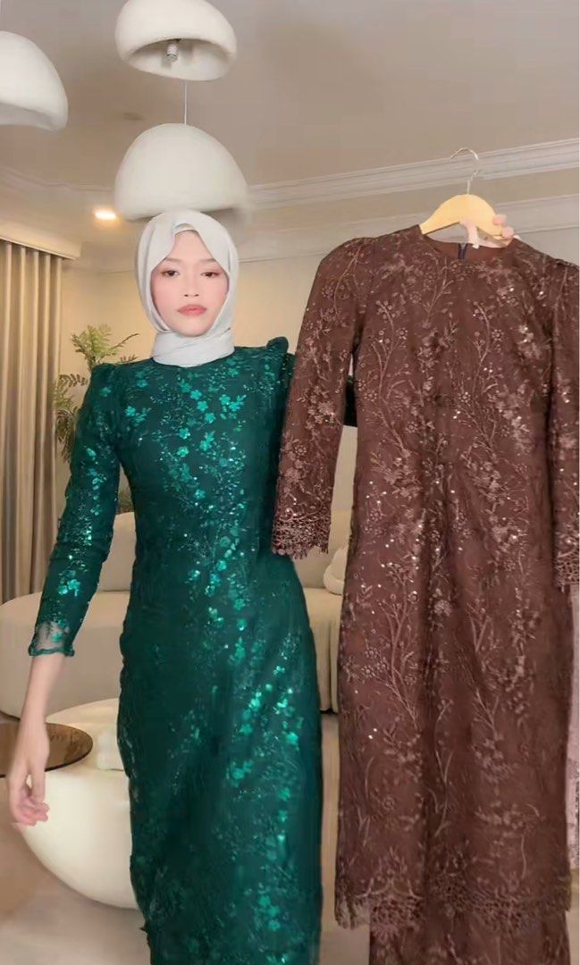 CEO CHOMEL kurung - Emerald XL, Women's Fashion, Muslimah Fashion, Baju ...