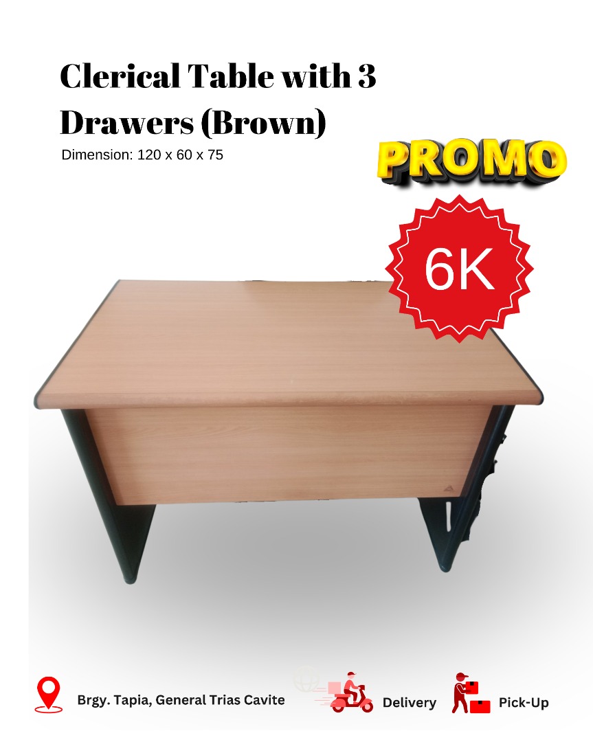 Clerical Table with 3 Drawers ( Moduclasse Brand), Furniture & Home ...