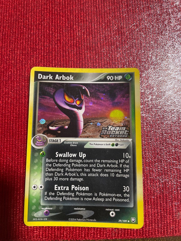 Dark Arbok [Reverse Holo] #29 Pokemon Team Rocket Returns, Hobbies & Toys, Toys & Games on Carousell