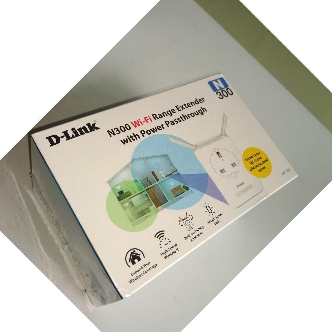 D-Link N300 Access Point / Range Extender with Antenna and Pass-Through ...