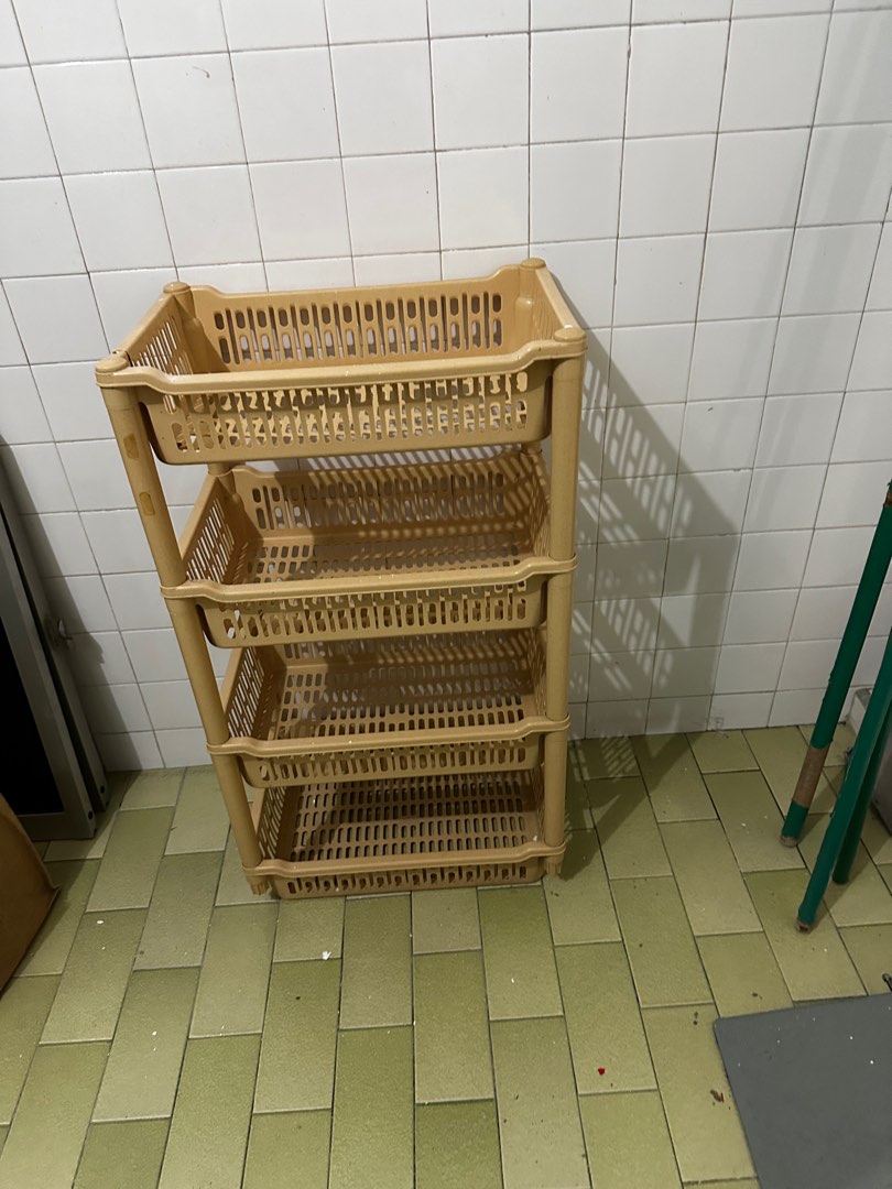 FOC Plastic kitchen shelf, Furniture & Home Living, Bathroom & Kitchen ...