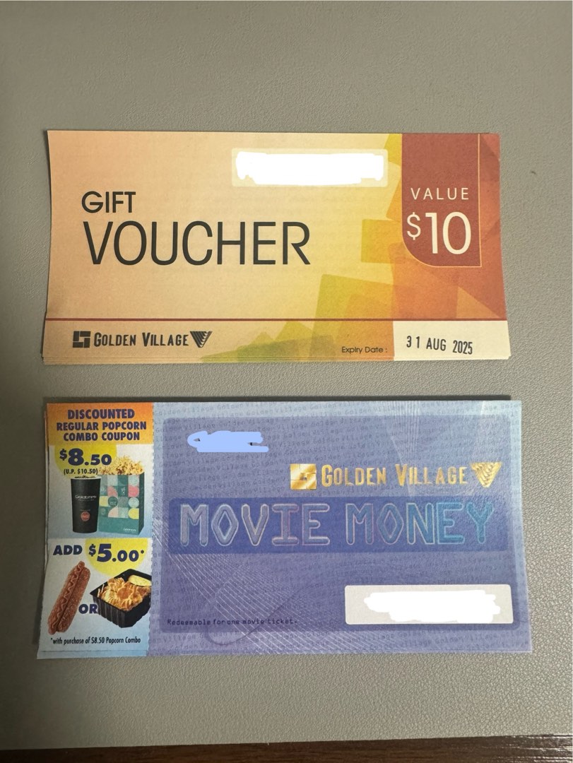 Golden Village GV Movie Vouchers and Gift Vochers, Tickets & Vouchers ...