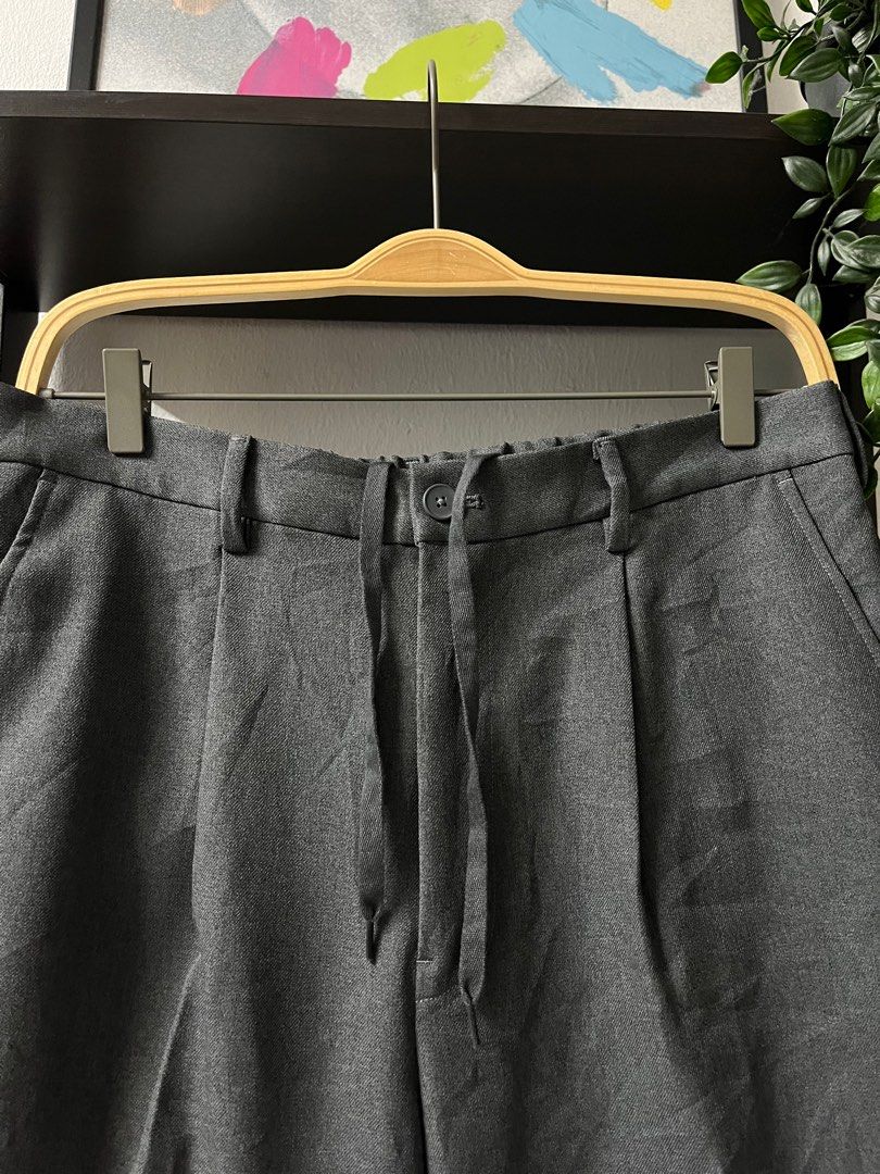 Gu Baggy Slacks Pants, Men's Fashion, Bottoms, Trousers on Carousell