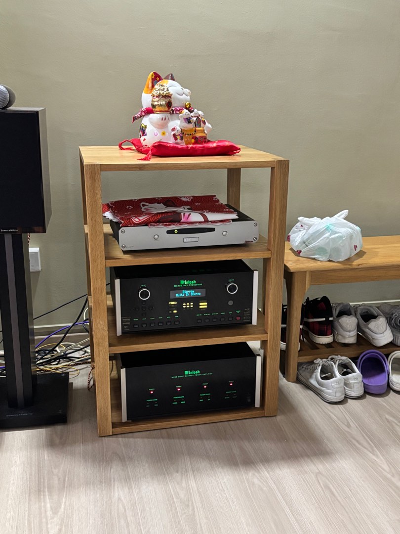 Hifi Rack -Oak Custom Made, Audio, Other Audio Equipment on Carousell