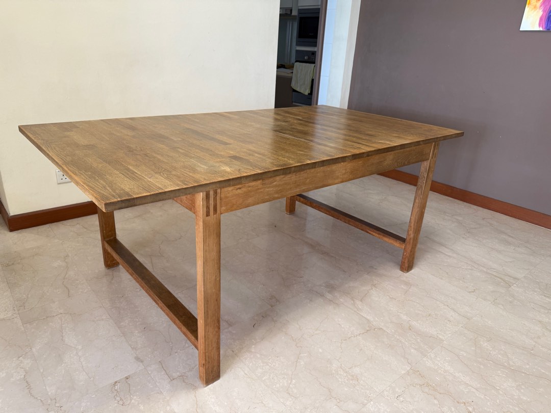 IKEA Solid Wood Dining Table for Sale (Extendable), Furniture & Home ...