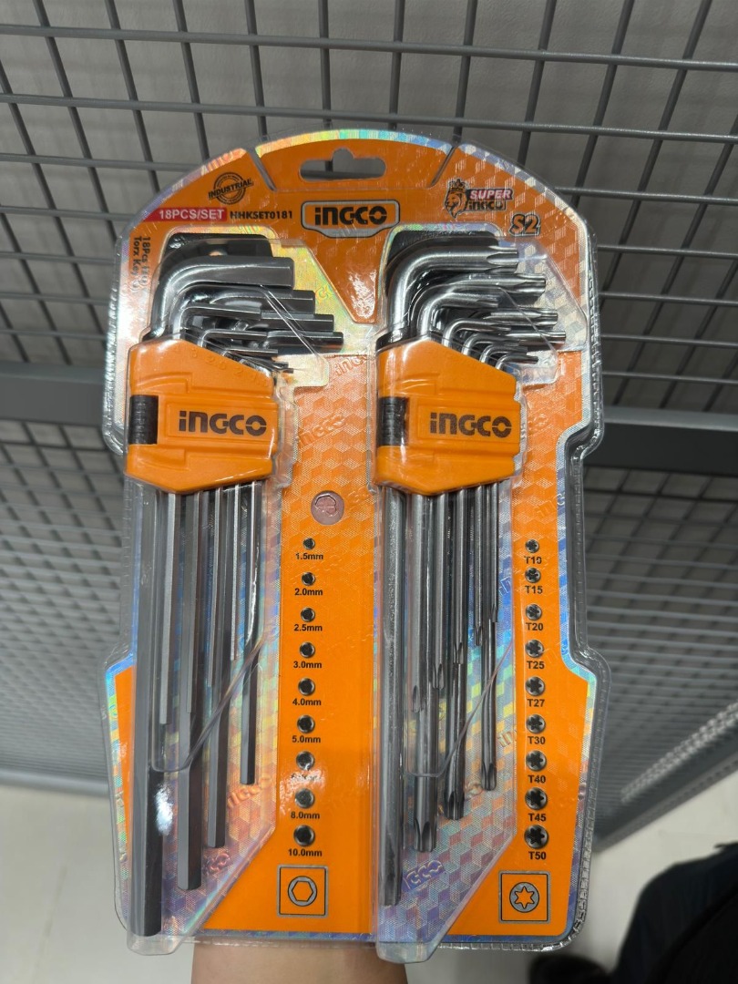 Ingco 2 in 1 Allen Key Set + Torx Allen Key Set, Furniture & Home ...