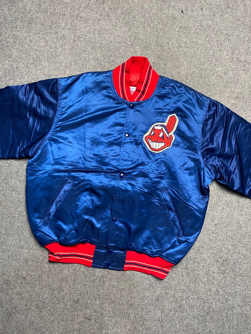 JAKET VARSITY MLB X STARTER CLEVELAND, Fesyen Pria, Pakaian , Baju ...