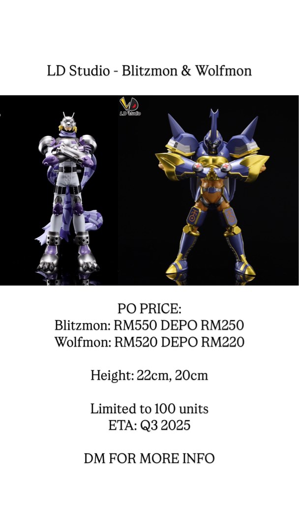 LD Studio - Blitzmon & Wolfmon, Hobbies & Toys, Toys & Games on Carousell