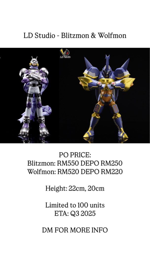 LD Studio - Blitzmon & Wolfmon, Hobbies & Toys, Toys & Games on Carousell