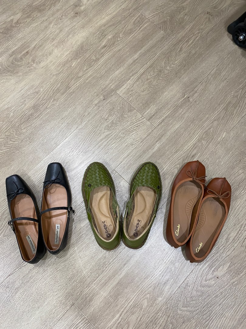 Like New Flats (TTR x GVN, Clarks, Desi Hangover), Women's Fashion ...
