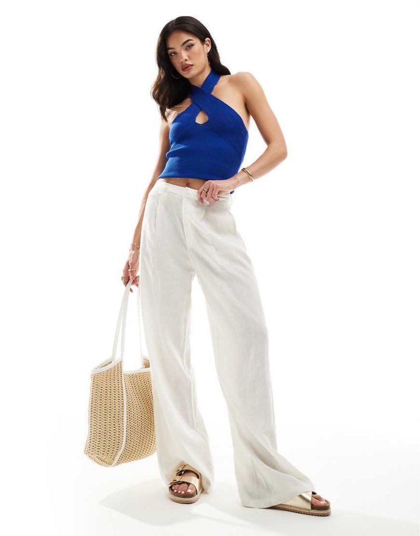 Mango royal blue halter top, Women's Fashion, Tops, Others Tops on ...