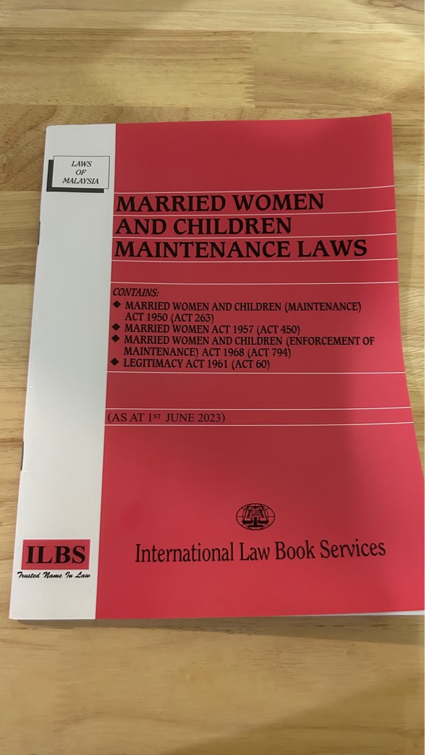 Married Women and Children Maintenance Act, Hobbies & Toys, Books & Magazines, Textbooks on ...