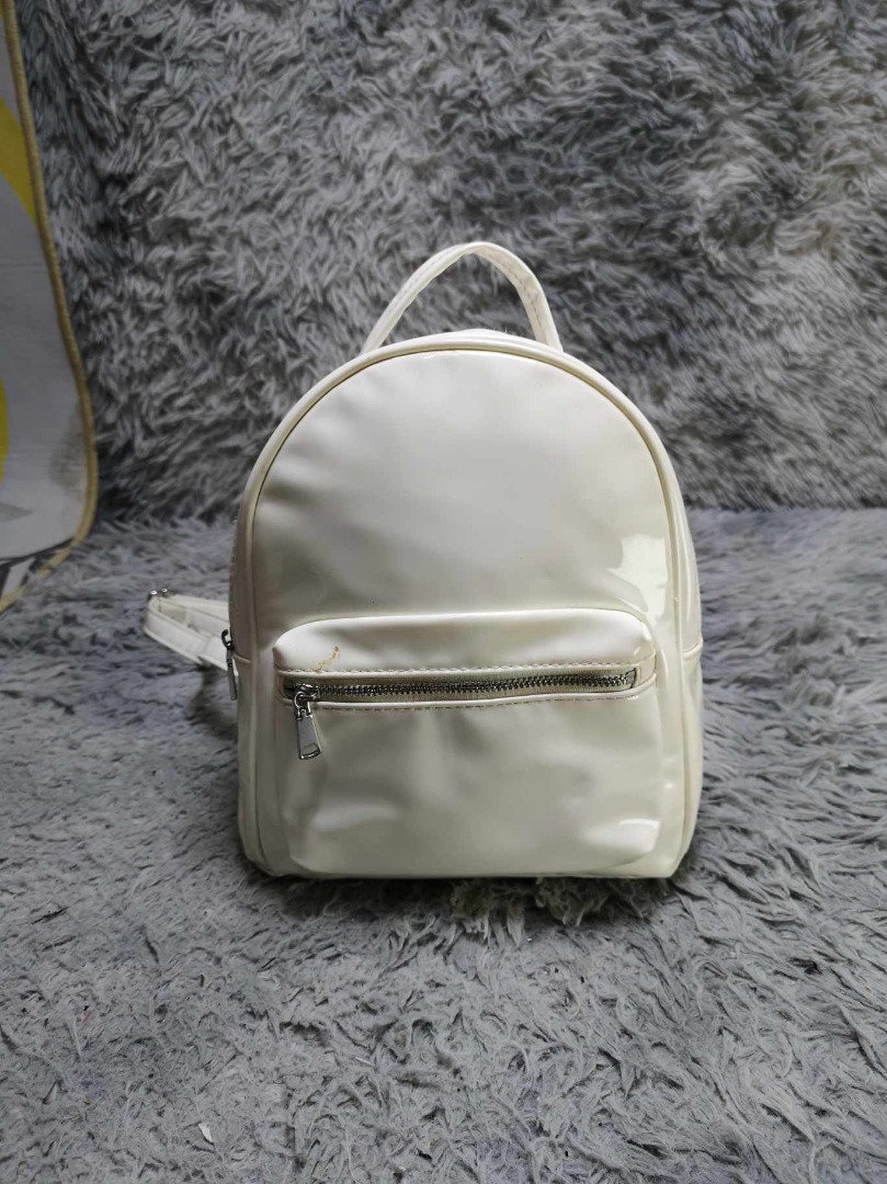 Matte White Mini Backpack, Women's Fashion, Bags & Wallets, Backpacks ...