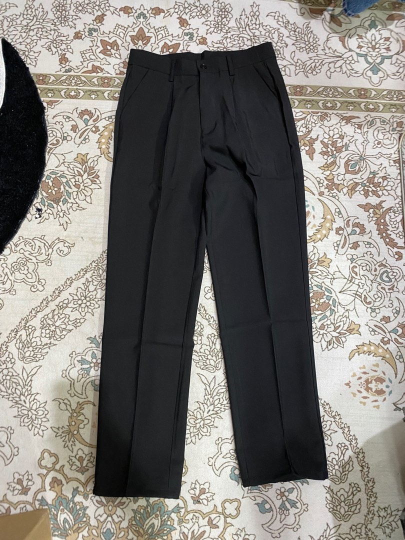 Men Slacks Black, Men's Fashion, Bottoms, Trousers on Carousell