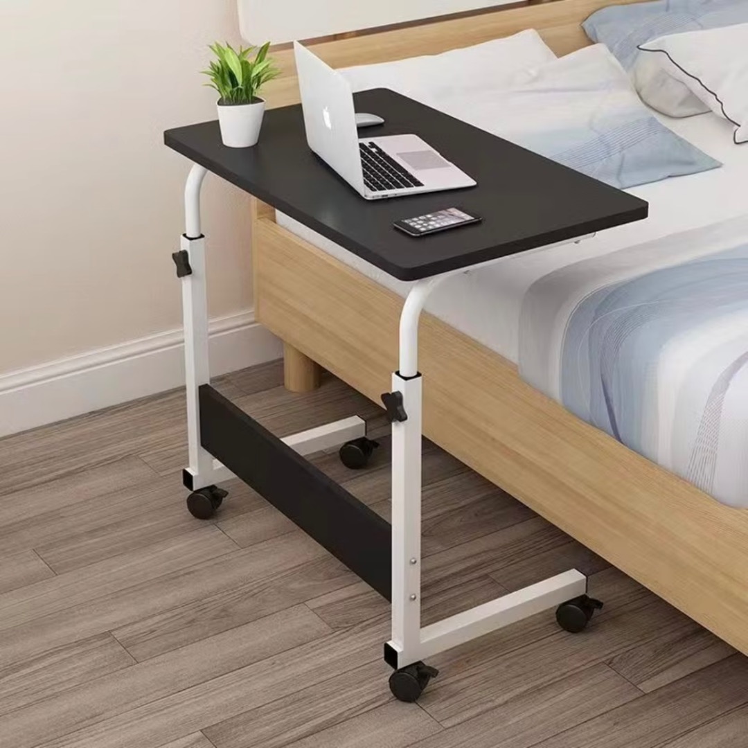 Mobile Laptop Table with Rolling Wheels | Adjustable Bedside Desk for ...
