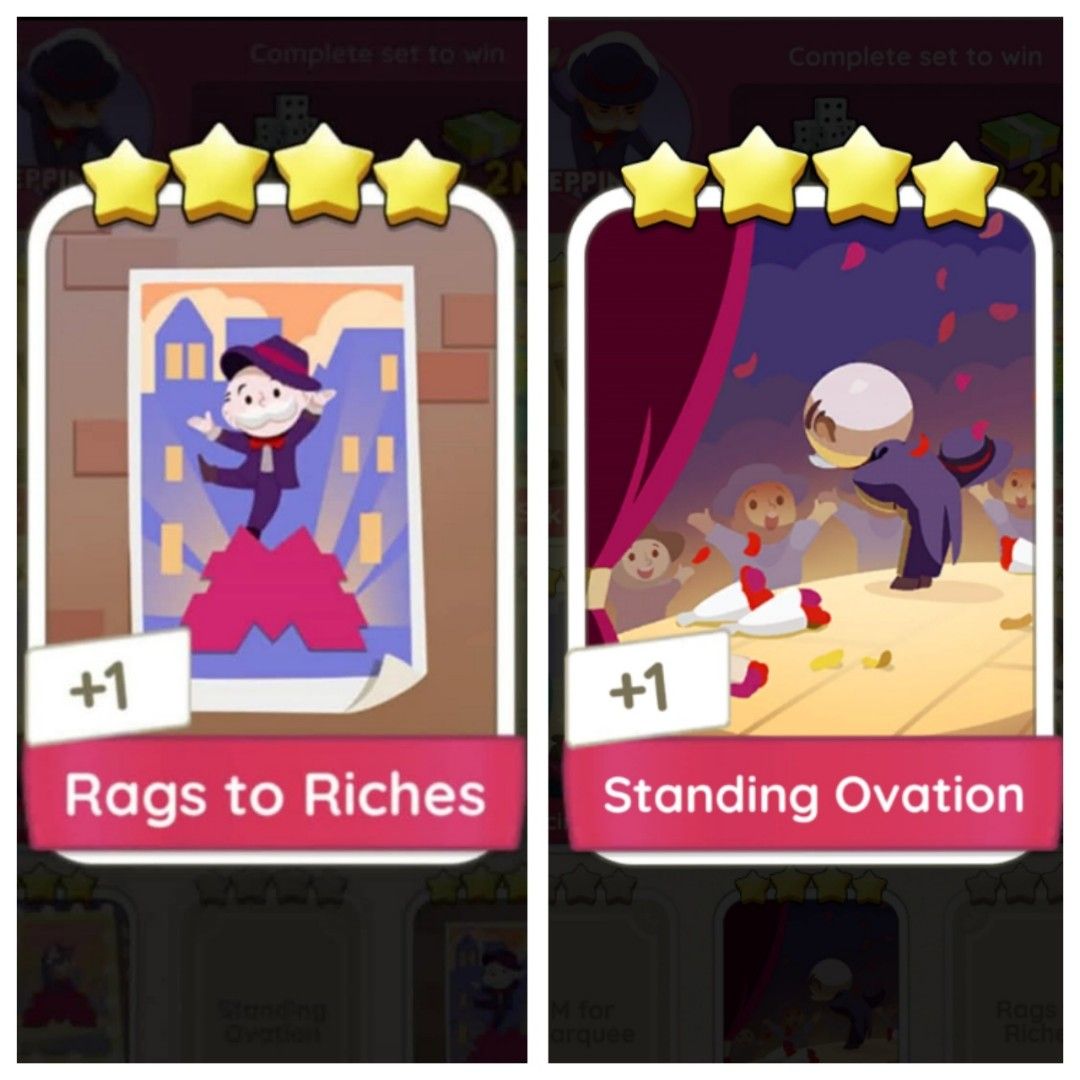 Monopoly go movie night set 10 standing ovation and rags to riches ...