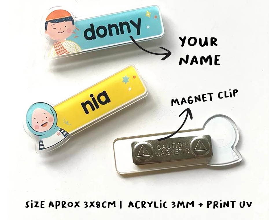 MUSLIM MUSLIMAH MAGNETIC NAME TAG PIN BADGE, Hobbies & Toys, Stationery ...