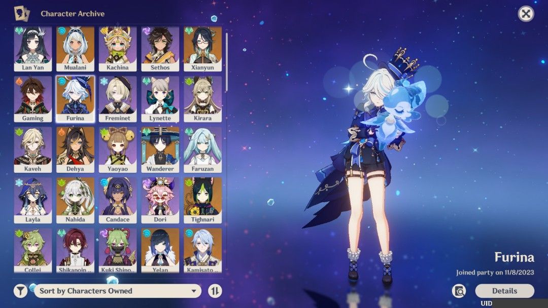 Nahida, Furina, Raiden, Wanderer AR55 Genshin Impact Account with ...